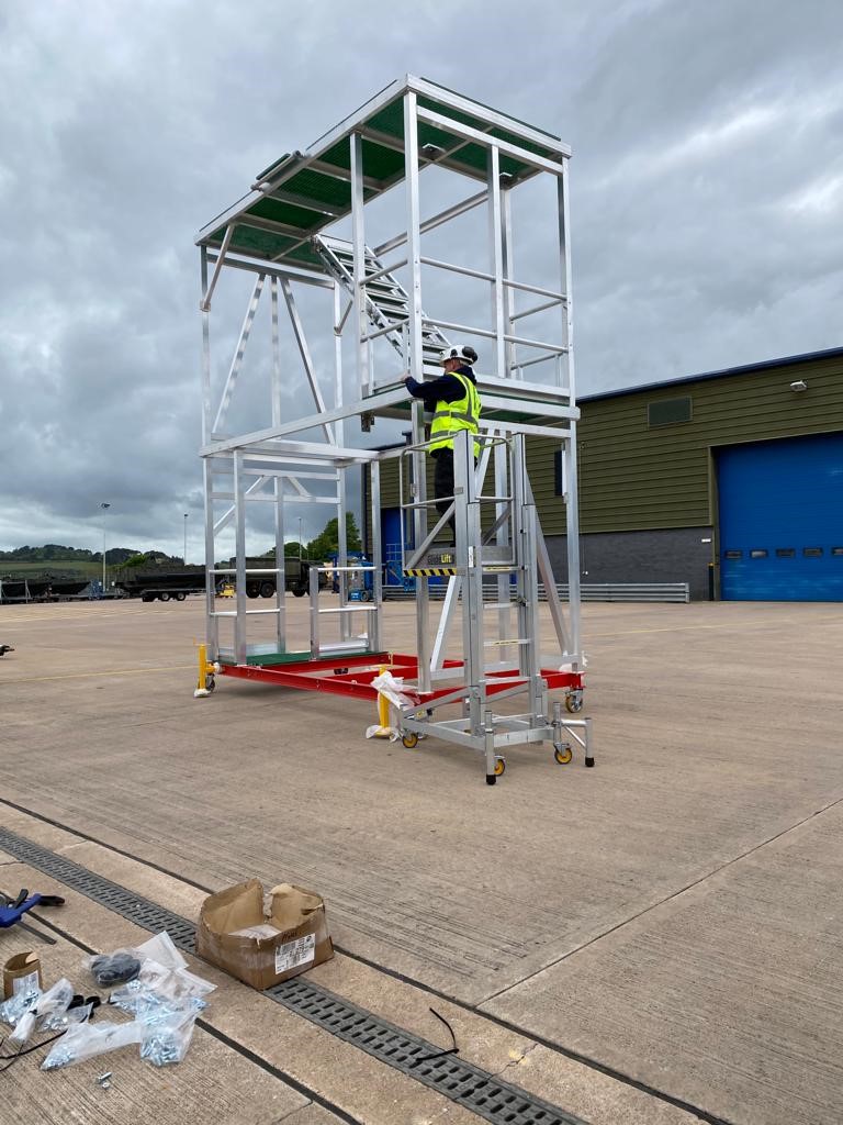 Bespoke Stairs and Access Platform, Genie Boom and Glidelift | Working ...