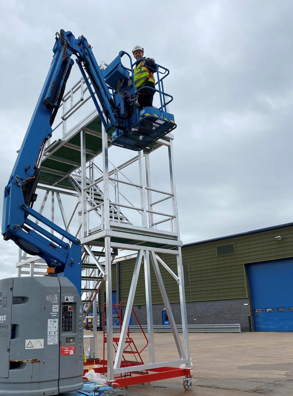 Bespoke Stairs and Access Platform, Genie Boom and Glidelift | Working ...